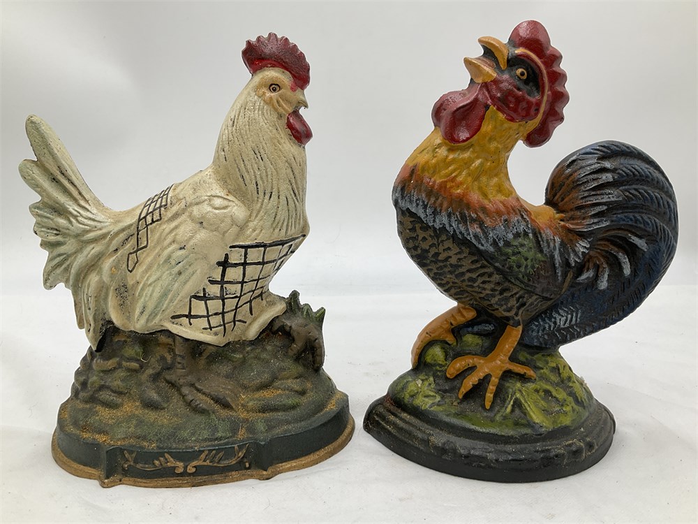 Rust Belt Revival Online Auctions - 2 Antique Cast Metal Roosters