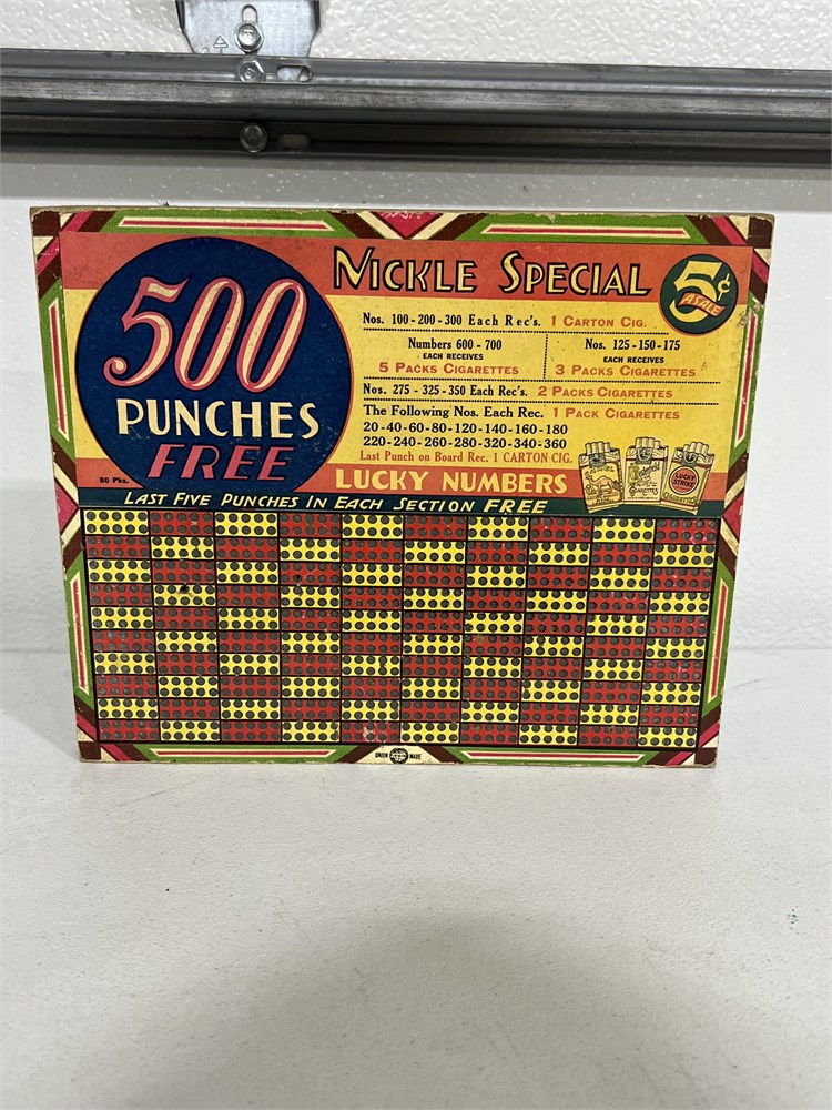 Rust Belt Revival Online Auctions - Vintage nickel special punch board