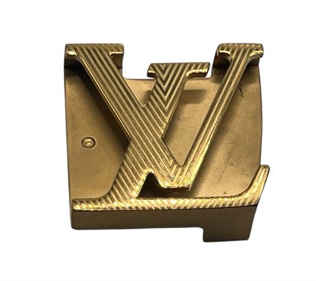 Rust Belt Revival Online Auctions - Louis Vuitton 24K Gold Belt Buckle 2x2"
