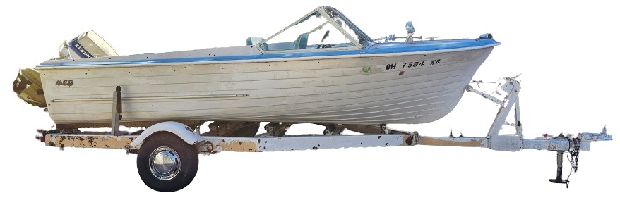Rust Belt Revival Online Auctions - Fiberglass MEG Fishing Boat with 70 ...