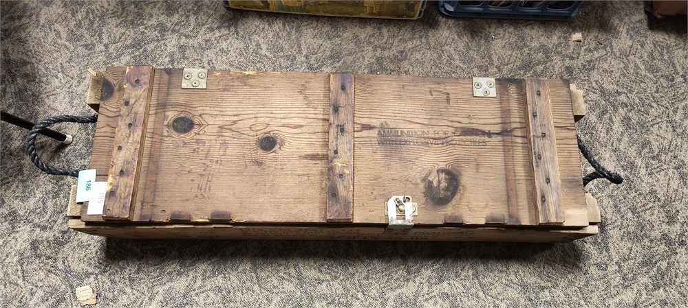 Rust Belt Revival Online Auctions - Wood Ammunition Crate With Lid