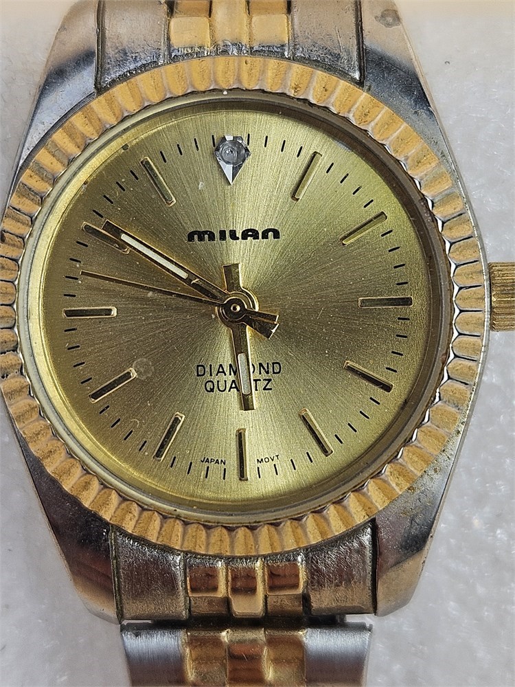 Rust Belt Revival Online Auctions - Milan Diamond Quartz Gold Face Watch