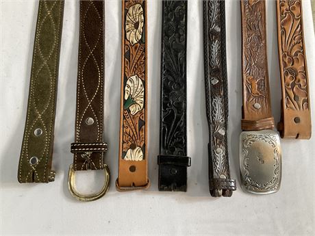 Rust Belt Revival Online Auctions - Assortment of Leather Belts