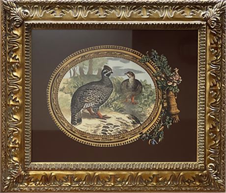 Rust Belt Revival Online Auctions - Quail Lithograph Framed