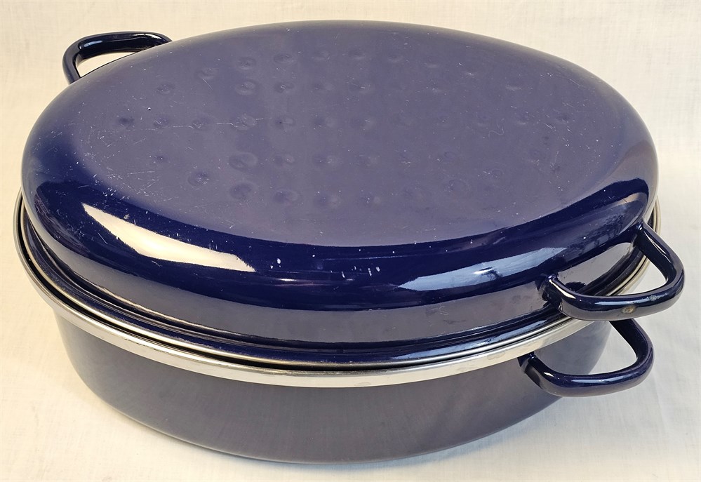 Rust Belt Revival Online Auctions - Cobalt Blue Enameled Roaster