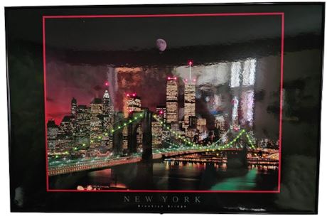 Rust Belt Revival Online Auctions - Lighted New York Brooklyn Bridge Print