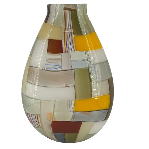Rust Belt Revival Online Auctions - Robin Mix Patchwork Art Glass Vase ...