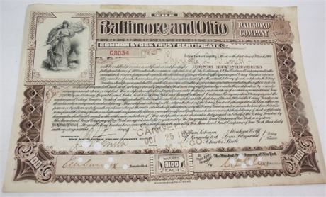 Rust Belt Revival Online Auctions - Baltimore Ohio Railroad Stock