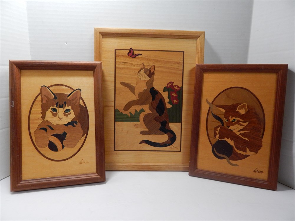 Rust Belt Revival Online Auctions - 3 Vintage Hudson River Inlay Wood ...