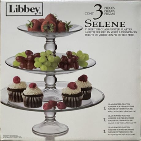 Rust Belt Revival Online Auctions - "Selene" Three-Tier Glass Footed ...