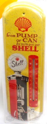 Rust Belt Revival Online Auctions - 17" metal SHELL OIL thermometer