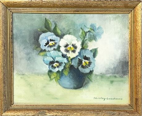 Rust Belt Revival Online Auctions - Shirley Goodman Floral Oil Painting