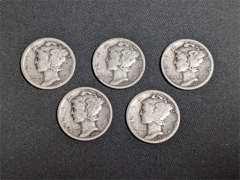 Rust Belt Revival Online Auctions - (5) Mercury Head Dimes