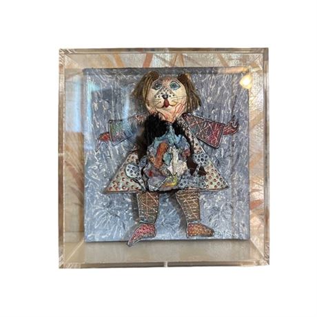 Rust Belt Revival Online Auctions - "Lion in Dress" Shadow Box by E. Mislie