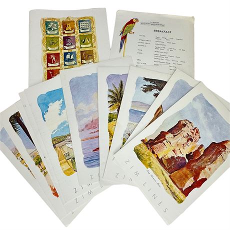 Rust Belt Revival Online Auctions - 1962 Zim Lines SS Jerusalem Cruise Menu