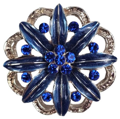 Rust Belt Revival Online Auctions - Vintage Blue Enamel and Rhinestone ...