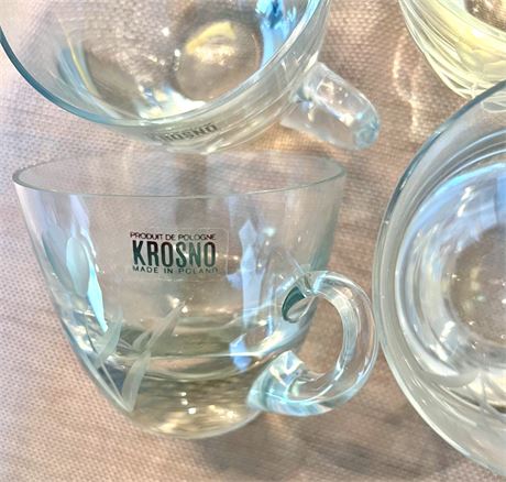 Rust Belt Revival Online Auctions - Krosno Poland Crystal Etched Punch Cups