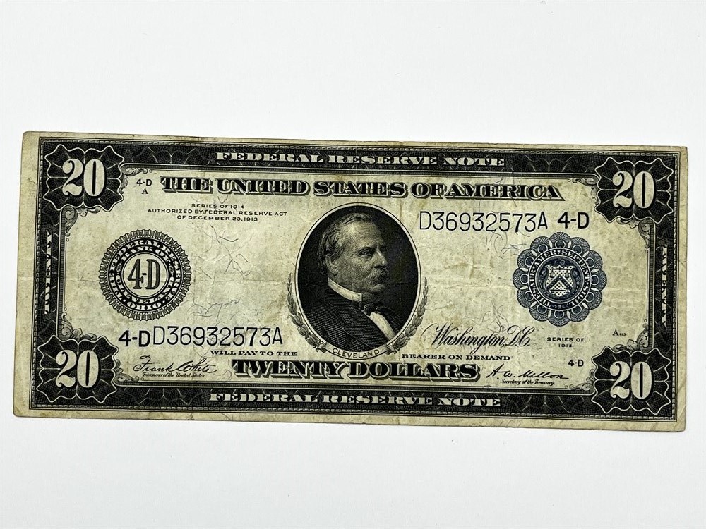 Rust Belt Revival Online Auctions - 1914 Twenty Dollar Federal Reserve Note