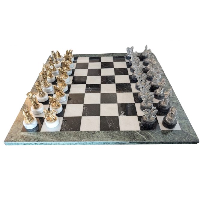 Rust Belt Revival Online Auctions - Spoontiques Brass and Pewter Chess Set