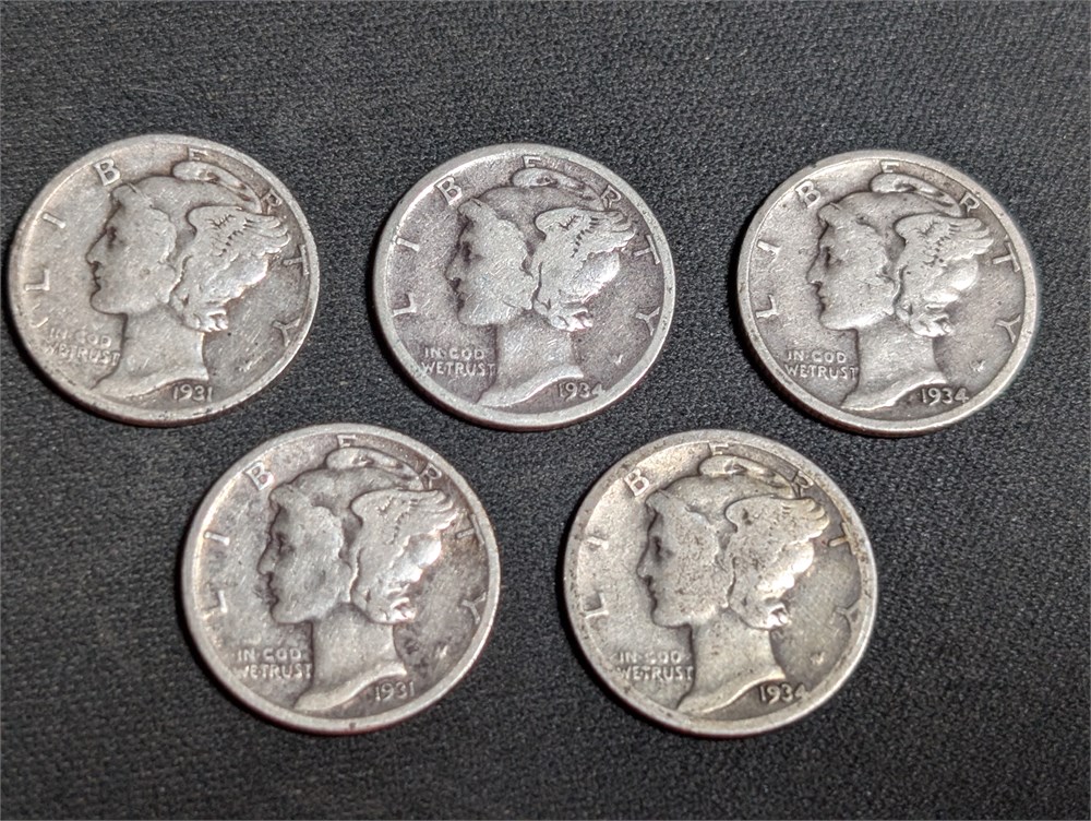 Rust Belt Revival Online Auctions - (5) Mercury Head Dimes