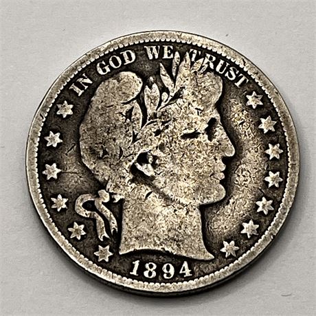 Rust Belt Revival Online Auctions - 1894-O Barber Half Dollar Coin