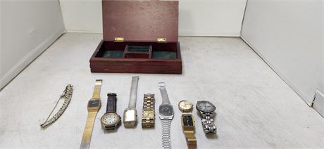 Rust Belt Revival Online Auctions - Lot Of Watches And Wood Box