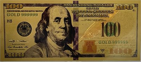 Rust Belt Revival Online Auctions - US One Hundred Dollar Gold Foil ...