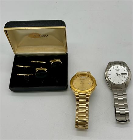 Rust Belt Revival Online Auctions - 2 Men's Watches and Black Onyx Cuff ...