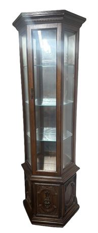 Rust Belt Revival Online Auctions - Octagonal Wooden Curio Cabinet w/ A ...